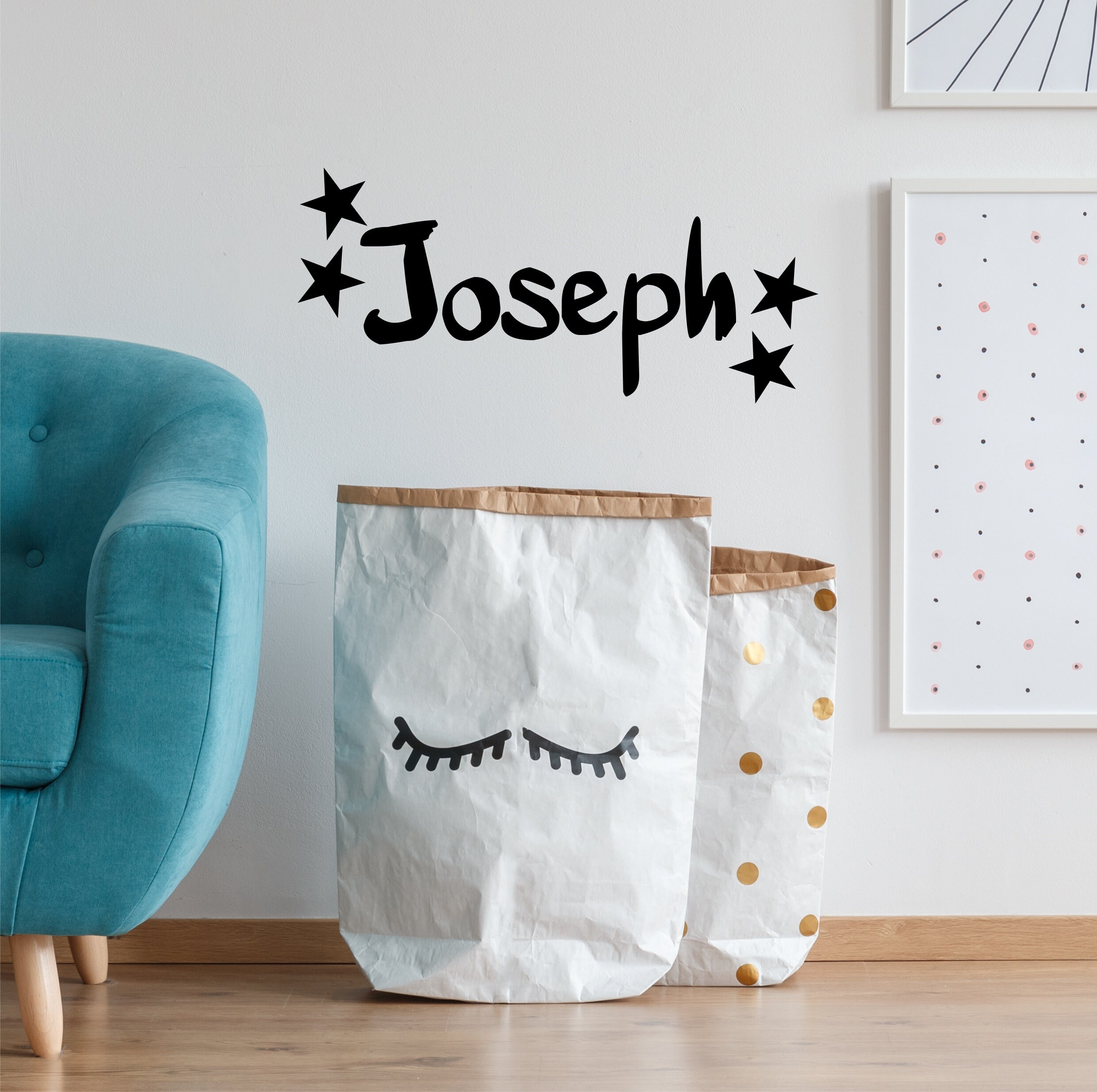 Personalised Stars Name Wall Sticker | Girls Bedroom Decal - Etsy
