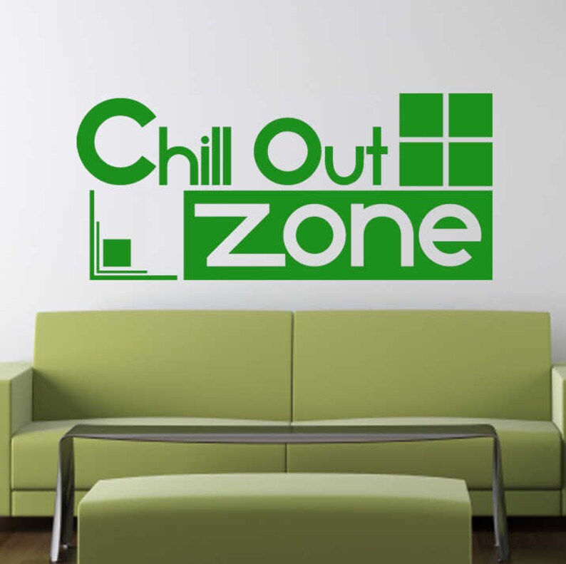 Chill Out Zone Wall Sticker Quote Decal Adhesive Vinyl | Etsy