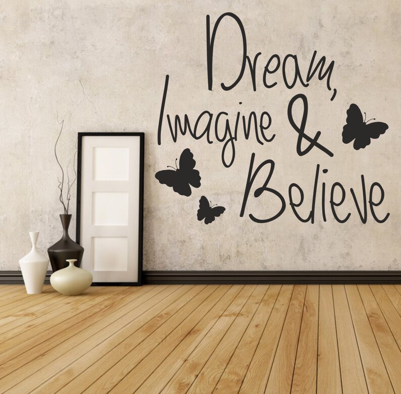 Dream Imagine & Believe Wall Quote Sticker Vinyl Decal - Etsy