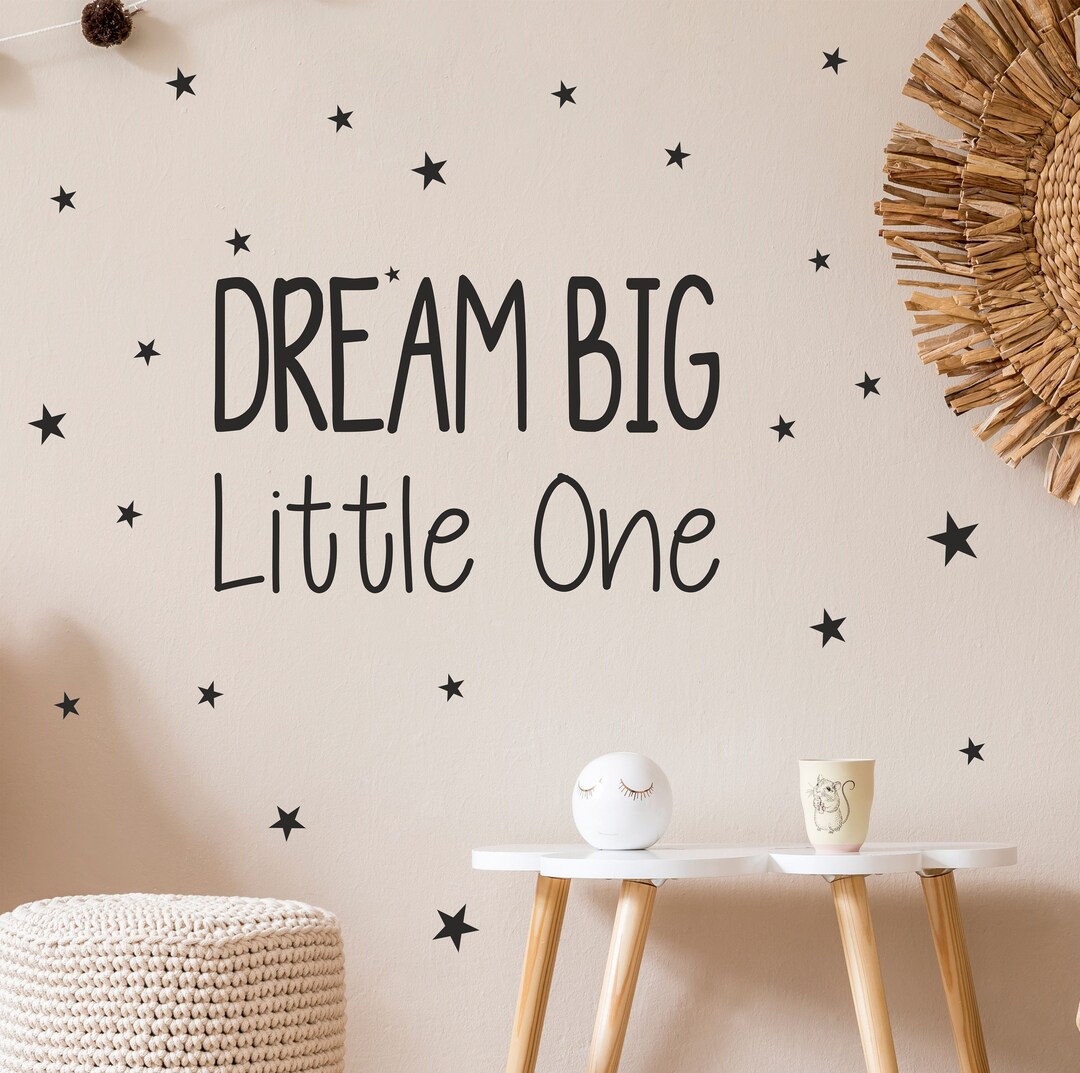 Dream Big Little One | Wall Sticker Quote Decal Nursery - Etsy