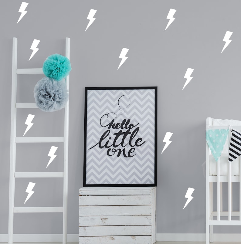 Lightning Bolt Wall Sticker Decals Vinyl Stencil Kids | Etsy