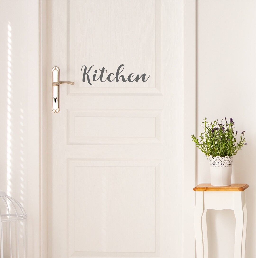Kitchen Door Sticker Decal | Vinyl Stencil Word Quote DIY Vinyl ...