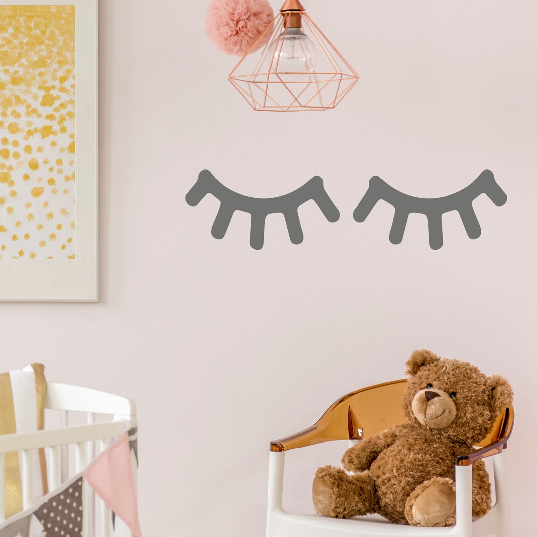Sleepy Eyes Eyelash Wall Sticker Decal Nursery Kids Bedroom Vinyl ...