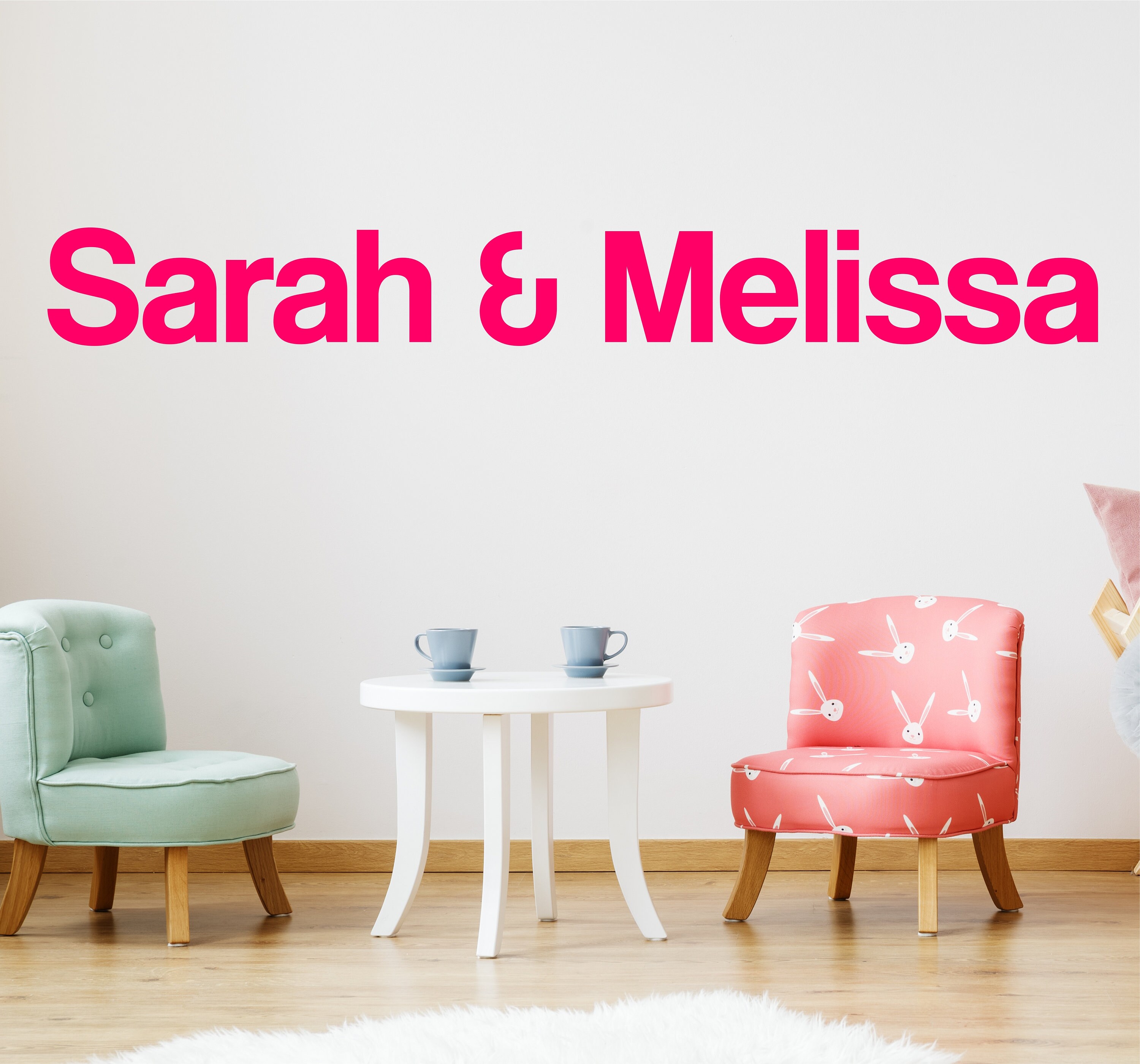 Simple Personalised Bespoke Name Wall Sticker Decal Kids Bedroom Vinyl ...