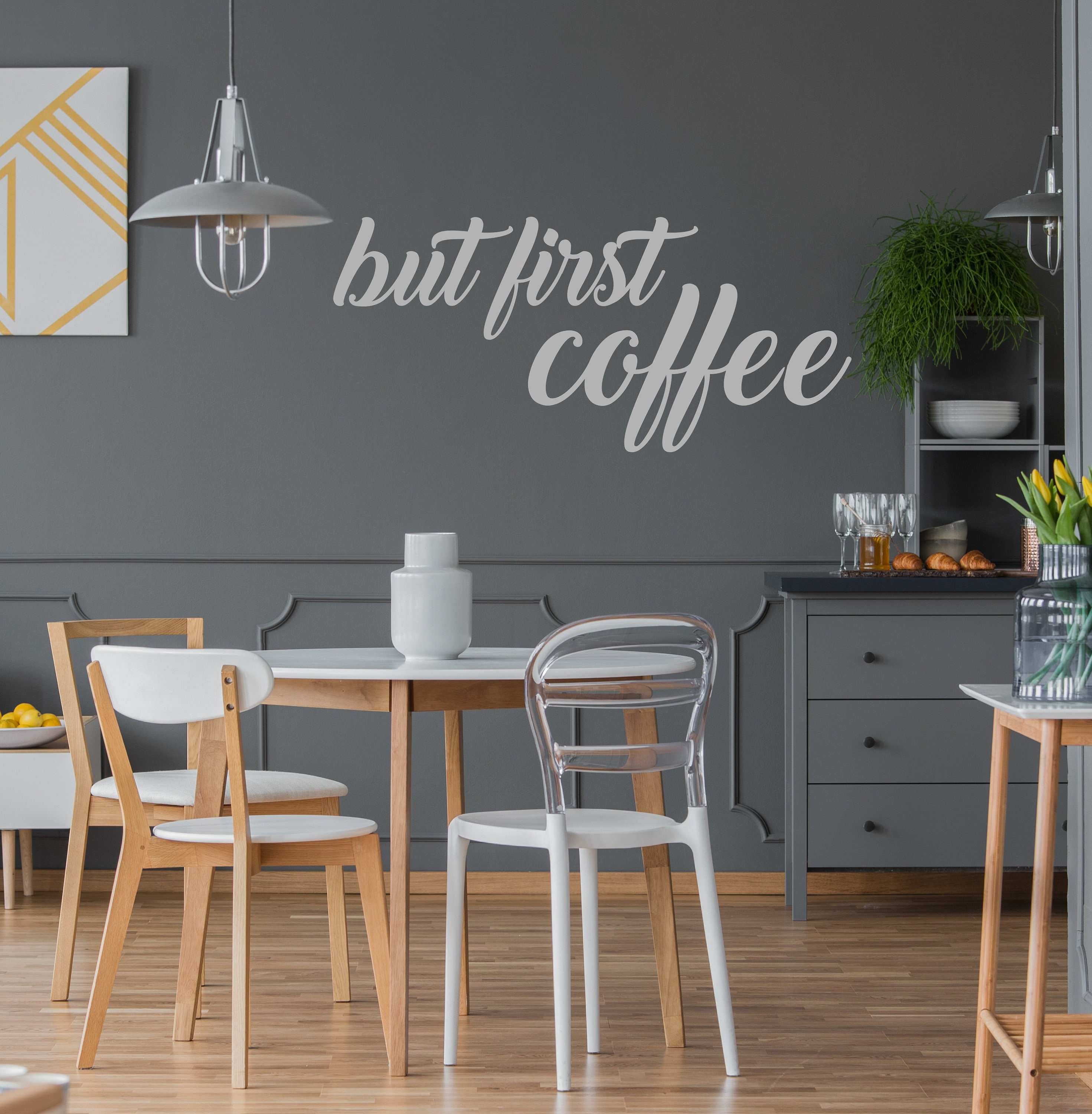 But First Coffee | Wall Sticker Decal Vinyl Adhesive for Kitchen Cafe ...