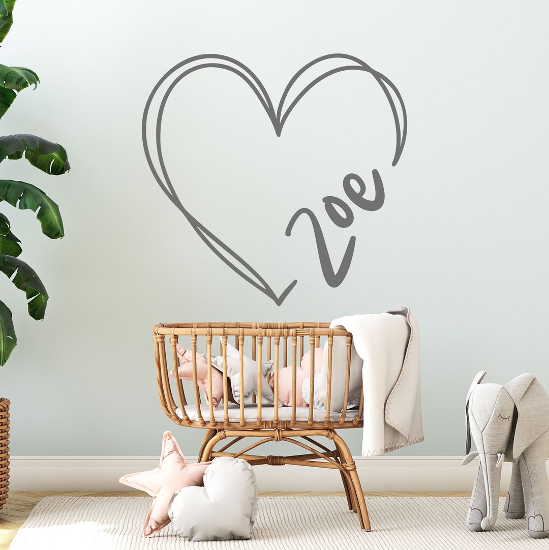 Name Wall Sticker - Gorgeous Heart Shape With Stunning Name ...