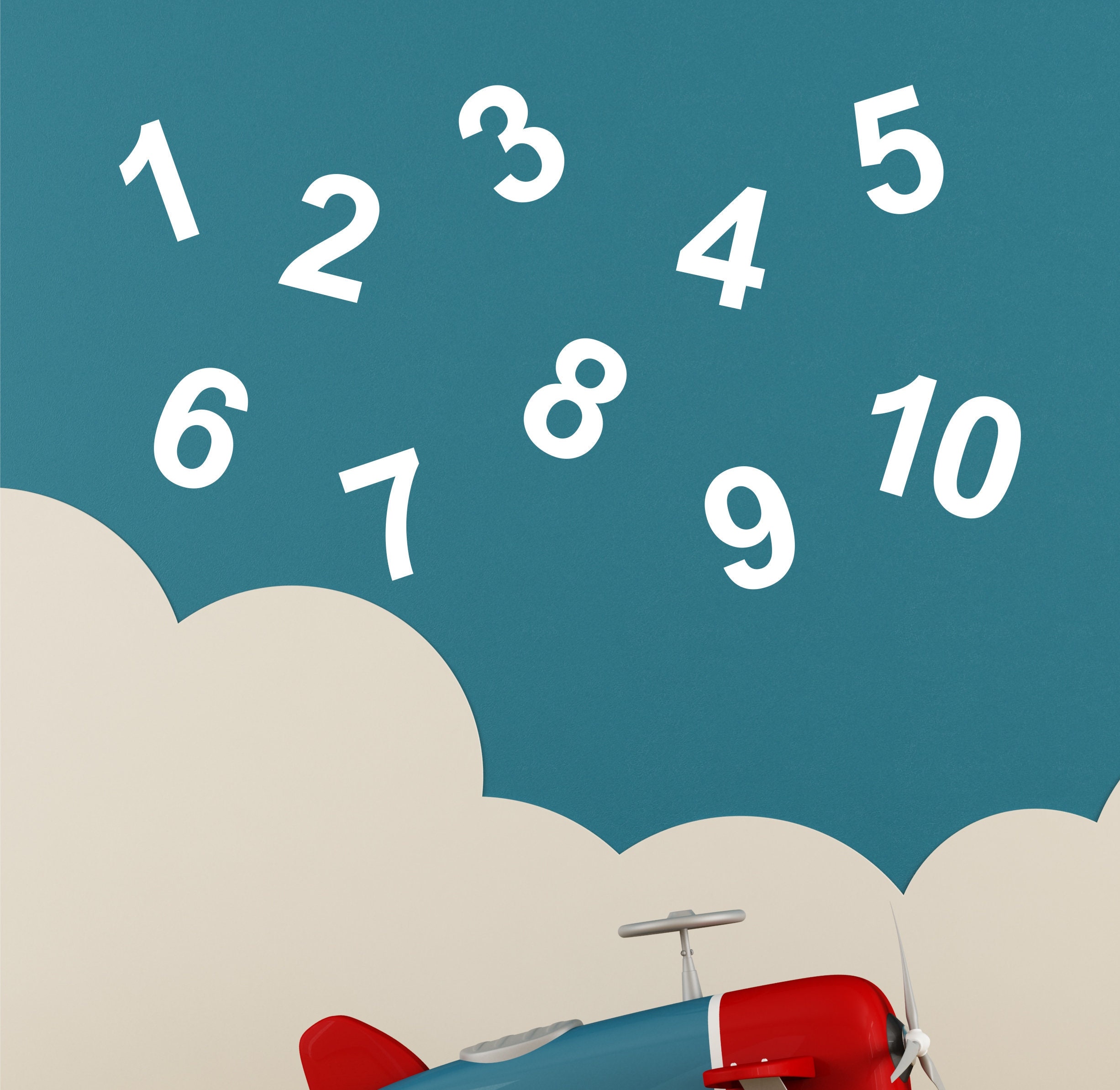 Numbers 1 10 Wall Sticker Decals Kids Learning Bedroom | Etsy