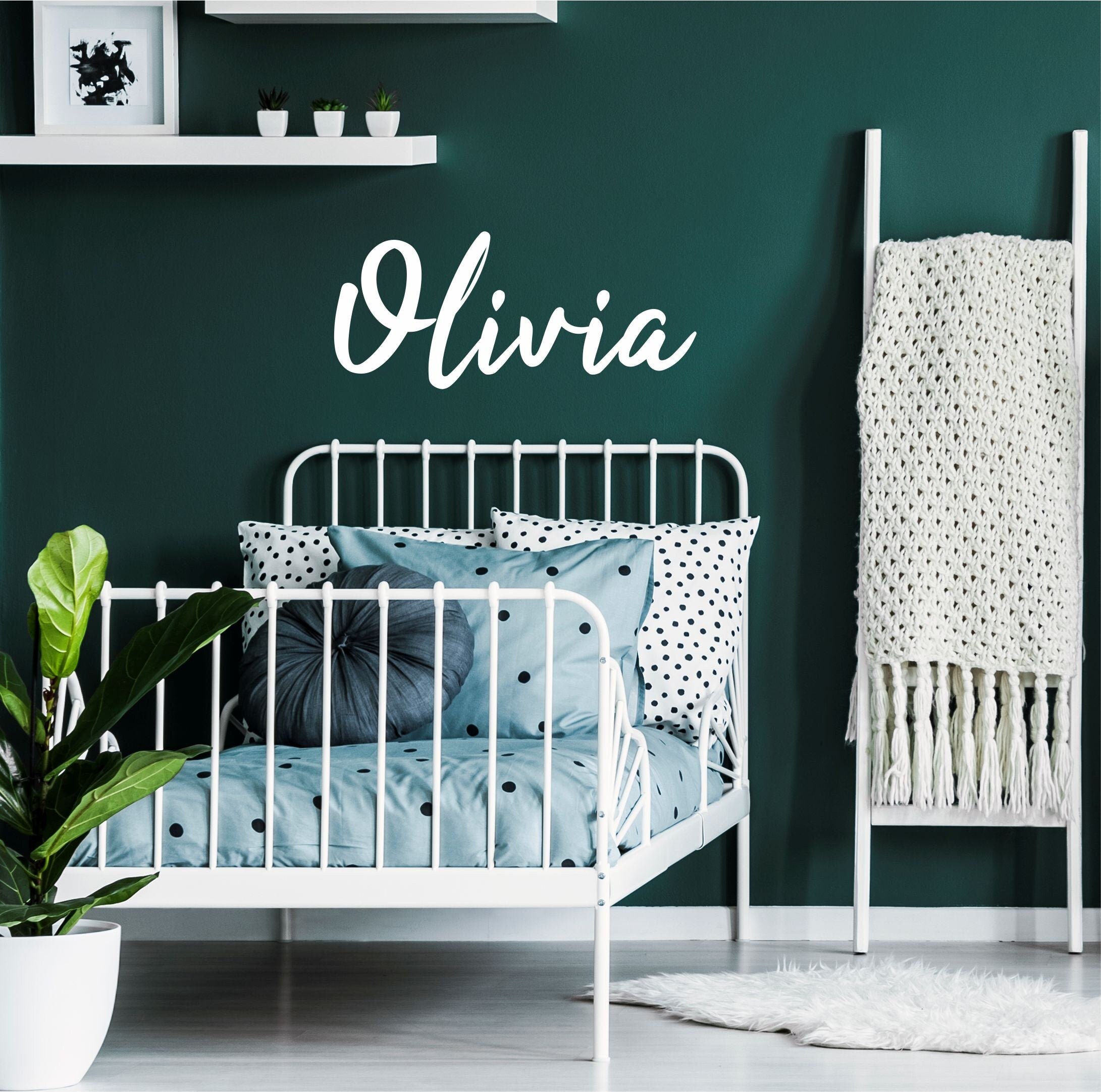 Personalised Wall Sticker Decal Script Bespoke Name Text - Etsy UK