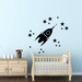 Rocket Ship With Name Wall Sticker | Personalised Custom Bespoke Name ...