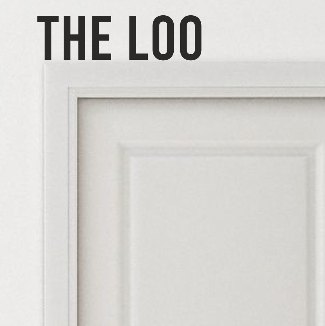 THE LOO Door Topper Vinyl Wall Sticker Wording Funny Bathroom Ensuite ...