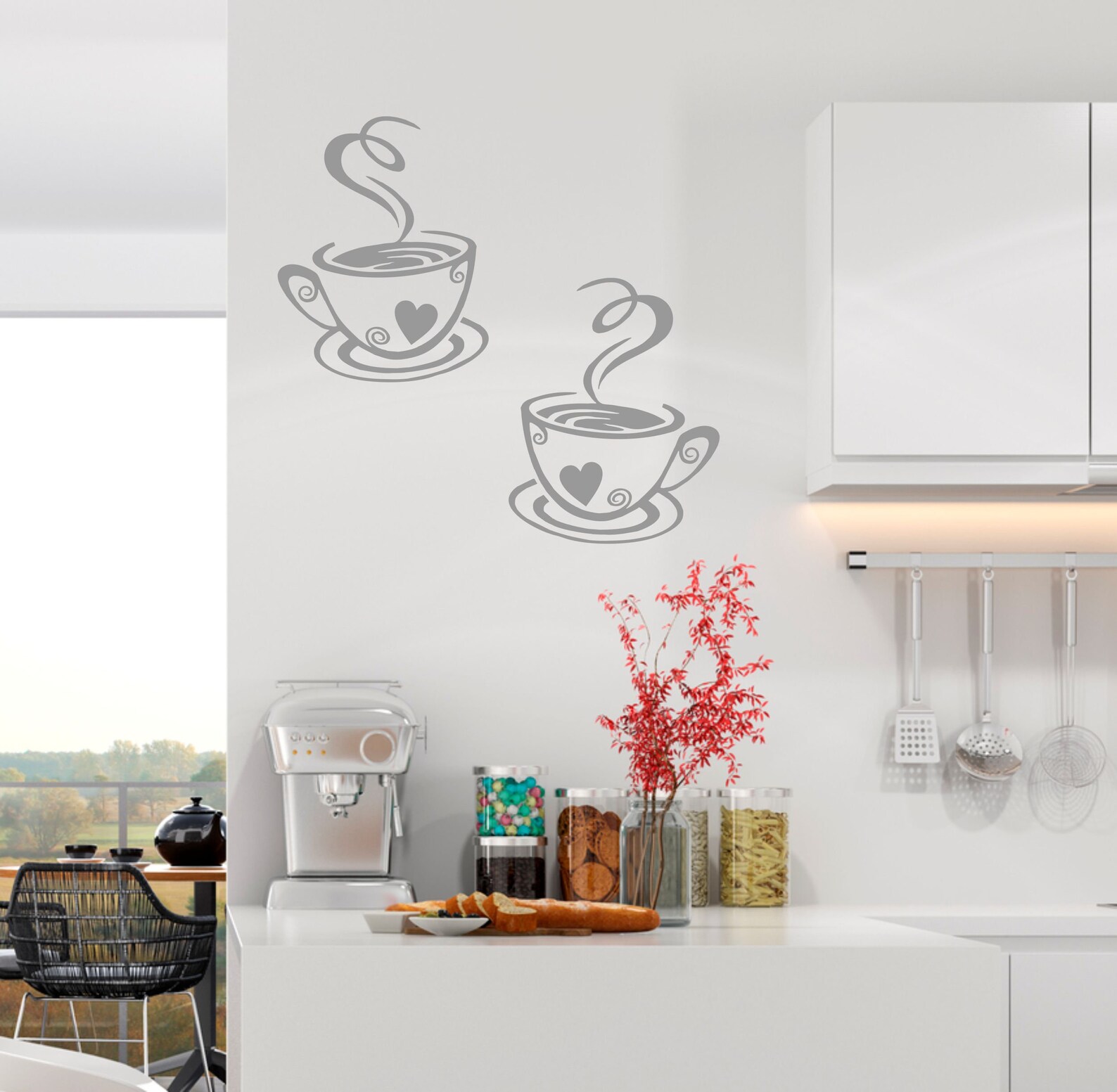 Coffee Cup Wall Sticker Decals - Etsy UK