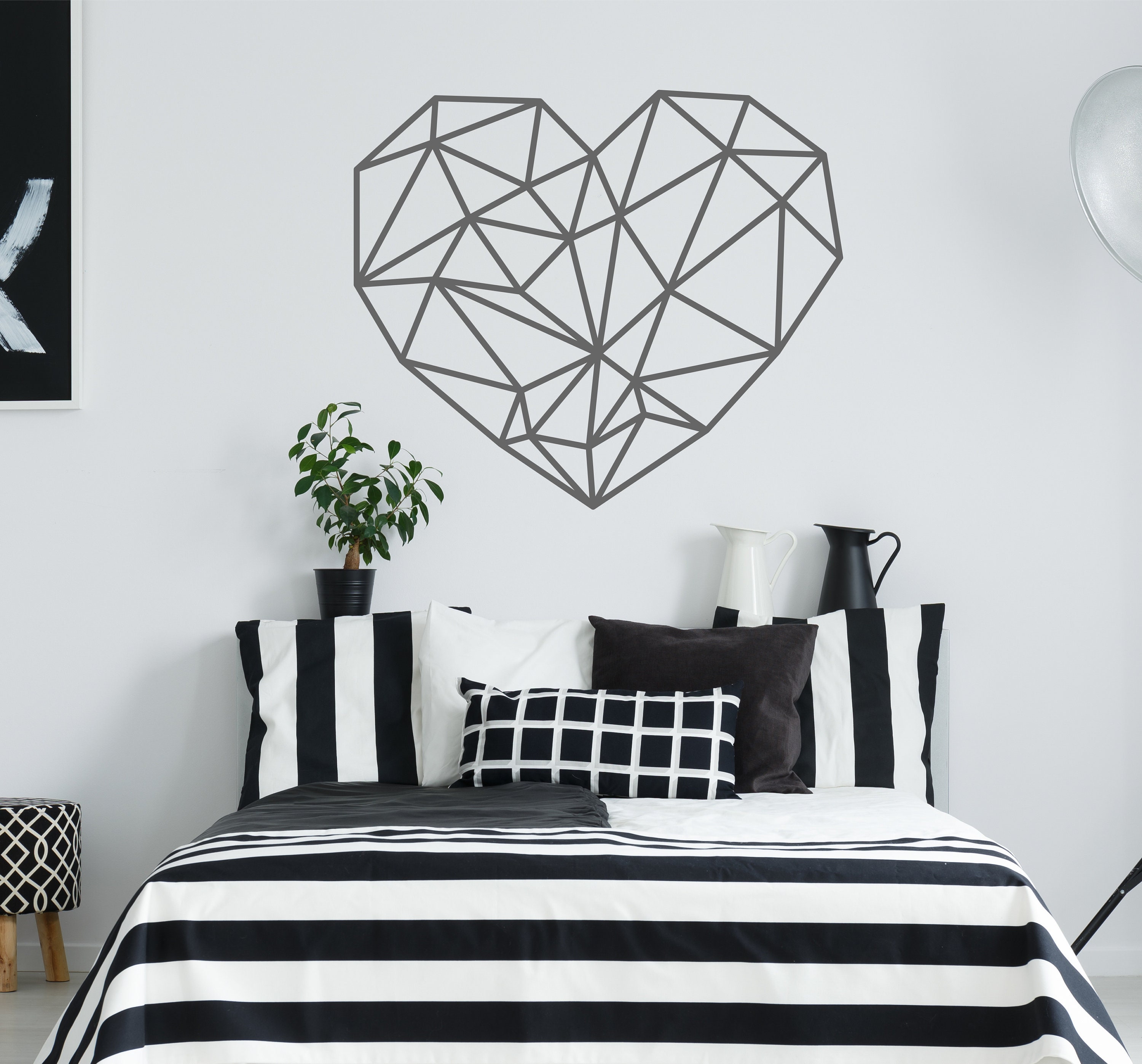 Geometric Heart Wall Sticker Decal Decor Decorative DIY Vinyl - Etsy