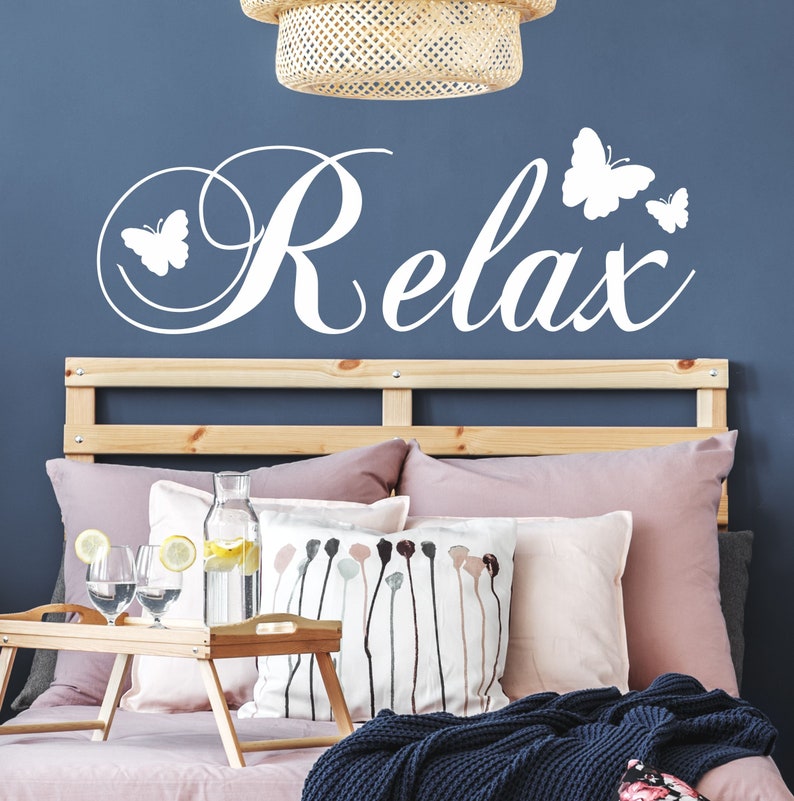 RELAX Wall Sticker Quote Decal Adhesive Vinyl Bedroom | Etsy