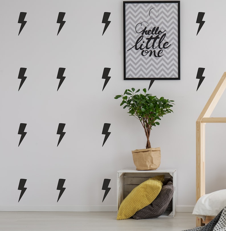 Lightning Bolt Wall Sticker Decals Vinyl Stencil Kids | Etsy