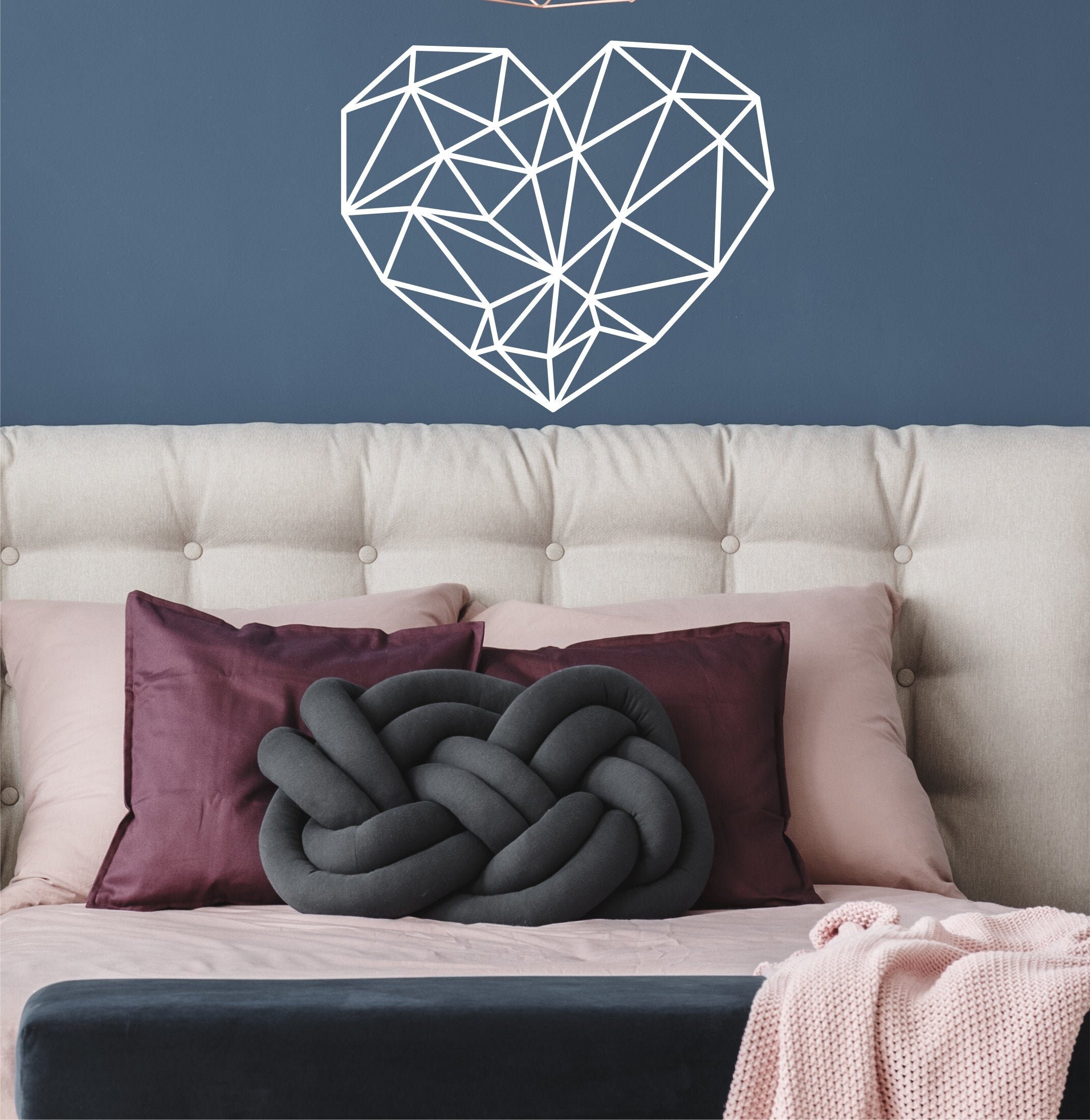 Geometric Heart Wall Sticker Decal Decor Decorative DIY Vinyl - Etsy