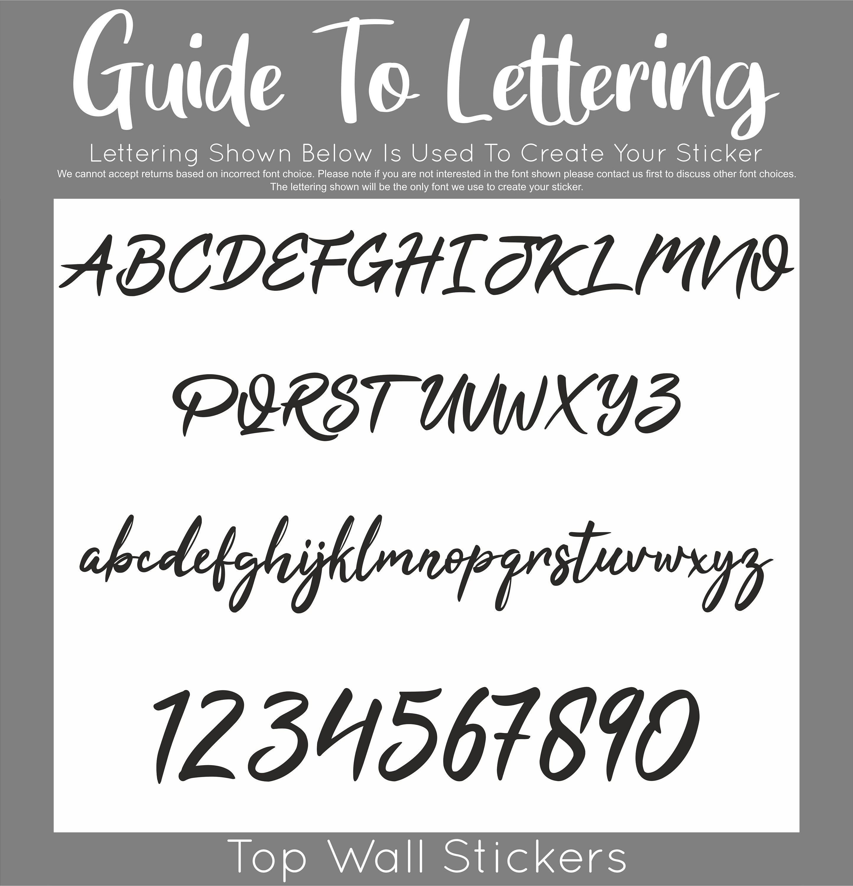 Personalised Wall Sticker Decal Script Bespoke Name Text - Etsy UK