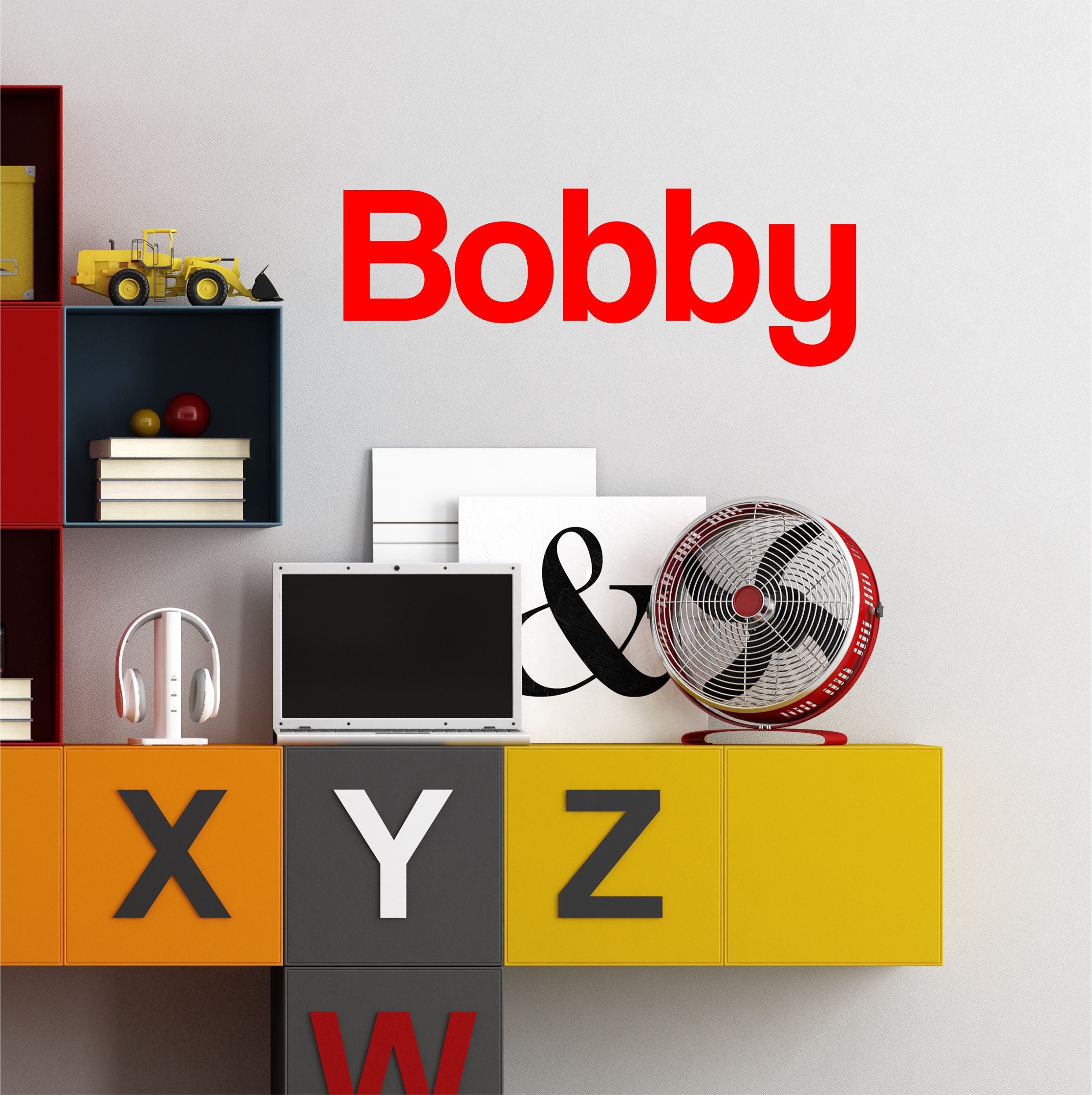 Simple Personalised Bespoke Name Wall Sticker Decal Kids Bedroom Vinyl ...