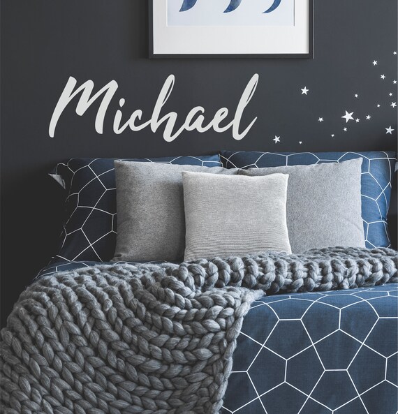 Personalised Wall Sticker Decal Script Bespoke Name Text - Etsy UK