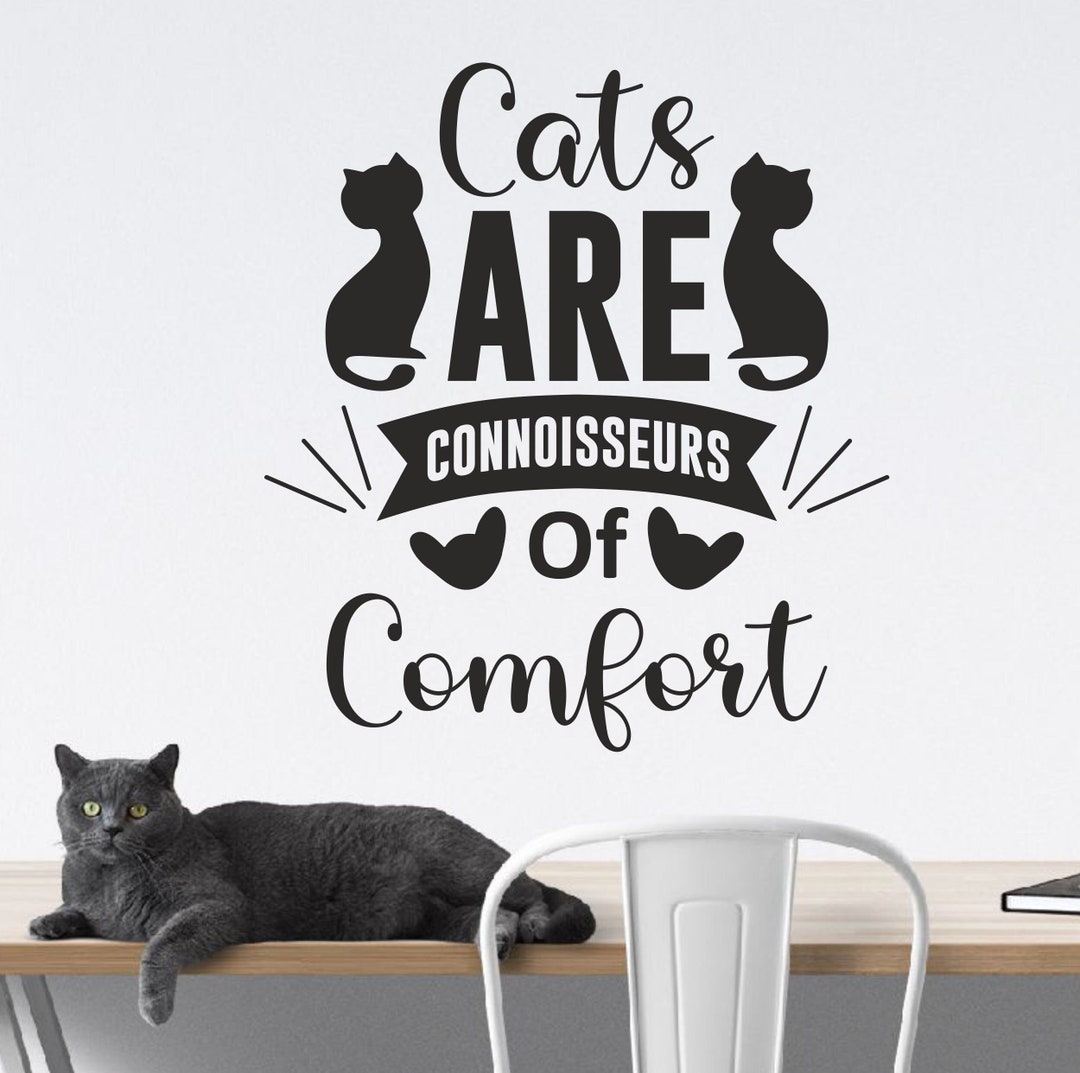 Cats Are Connoisseurs of Comfort Wall Sticker Decal Quote Lettering ...