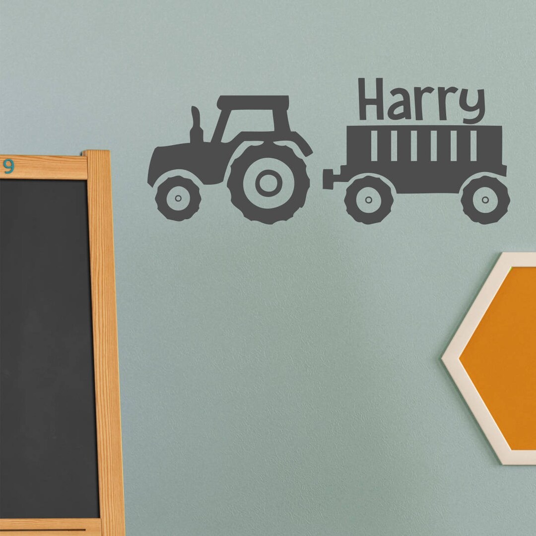 Personalised Tractor Name Wall Sticker - Etsy