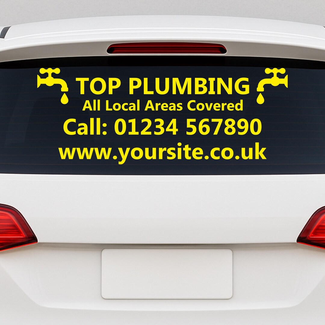 Plumber Business Car Van Window Sticker Decal - Etsy