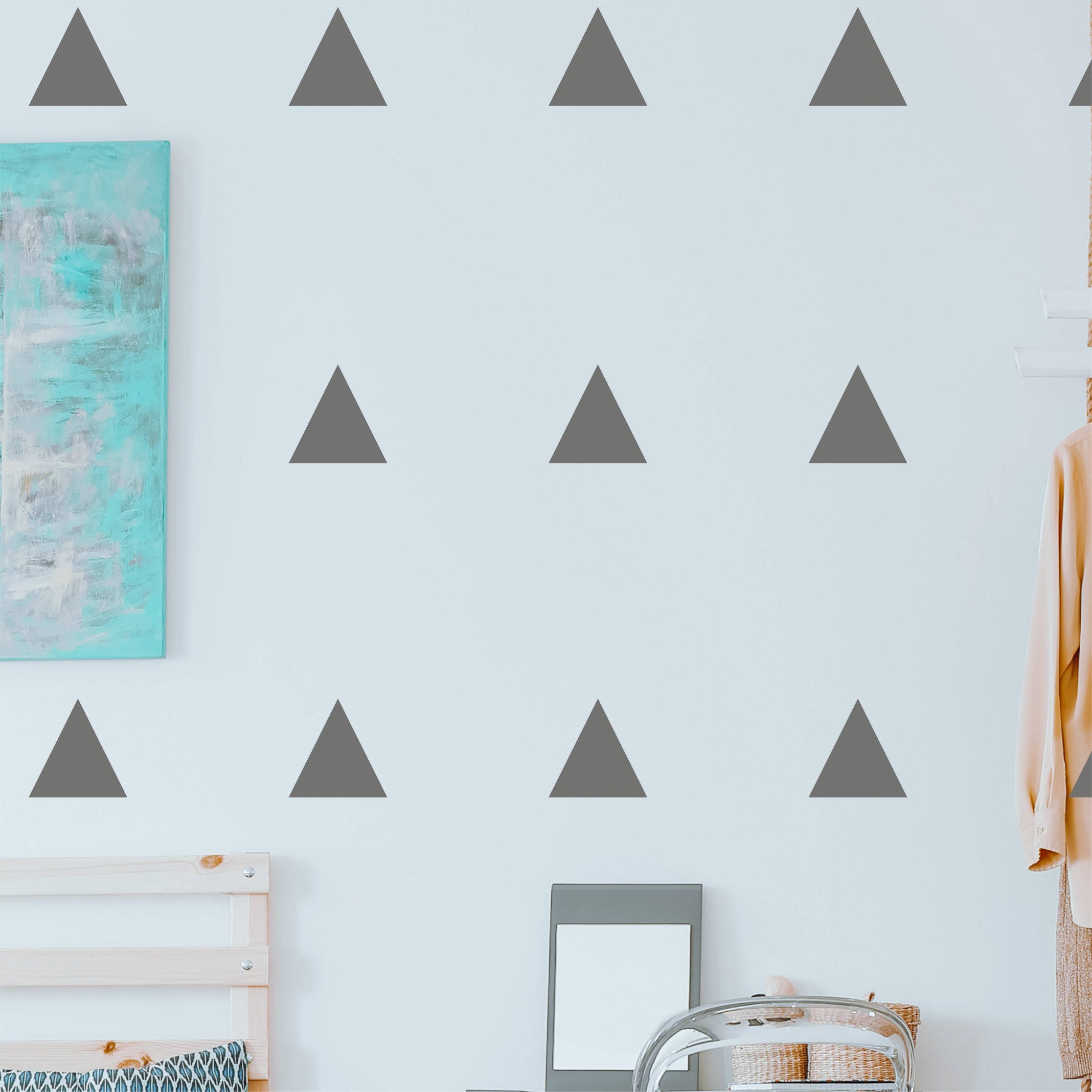 Triangle Shaped Wall Stickers Decals Vinyl Art Shapes Kids | Etsy