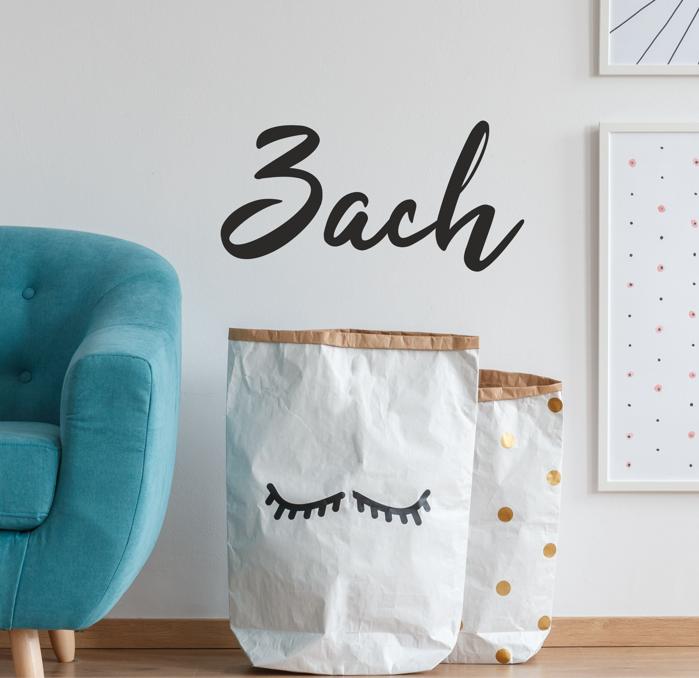 Personalised Wall Sticker Decal, Script Bespoke Name Text, Kids Bedroom ...