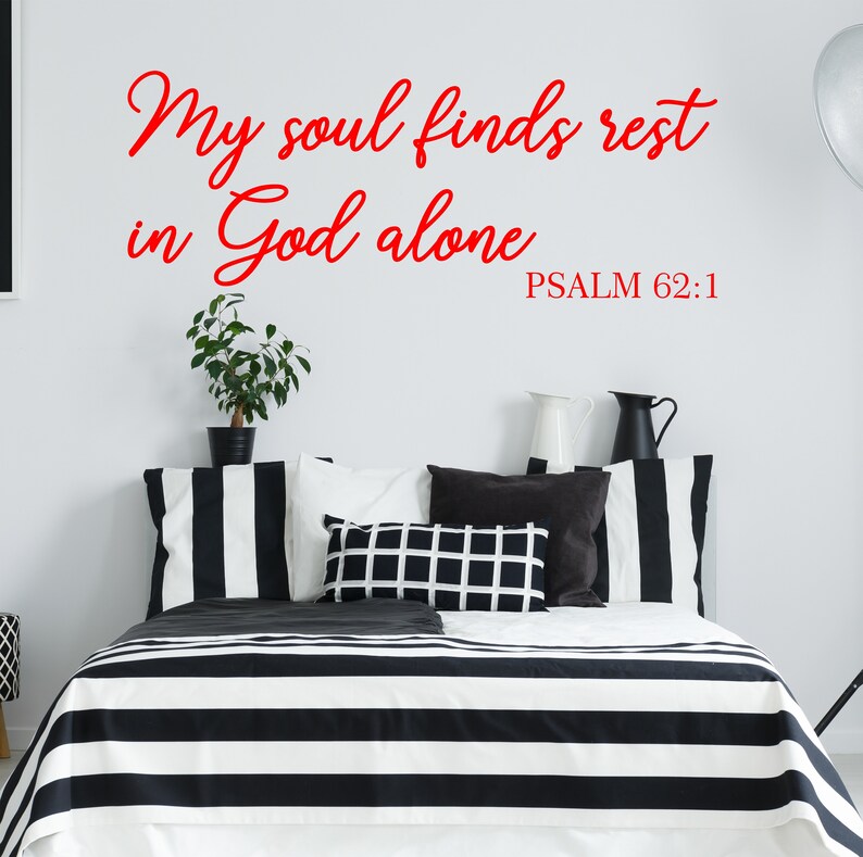 My Soul Finds Rest in God Alone Scripture Psalm Wall Sticker | Etsy