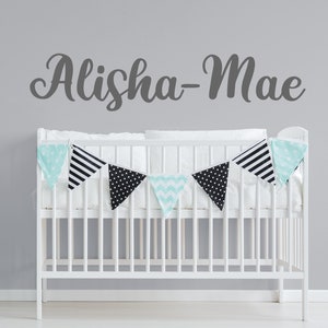 Personalised Name Wall Sticker Decal, Fancy Calligraphy Style Script ...