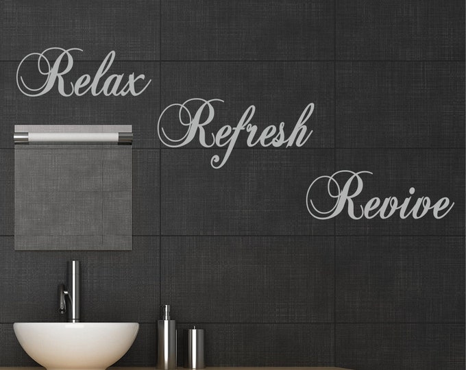 Relax Soak Unwind Bathroom Wall Decal Relax Soak Unwind Decal Relax ...