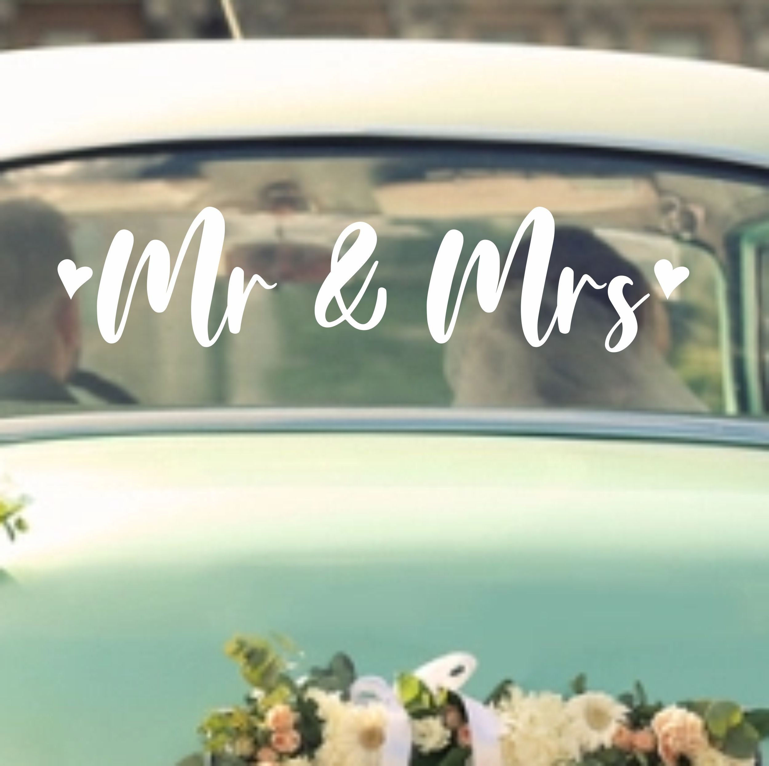 Mr and Mrs Car Wedding Sticker Decal Removable Vinyl - Etsy UK