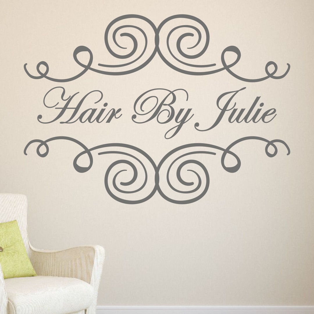 Hair Beauty Salon Wall or Window Sticker Decal Personalised Bespoke ...