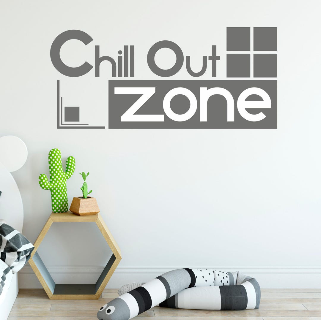 Chill Out Zone Wall Sticker | Quote Decal for Kids Bedroom | Adhesive ...