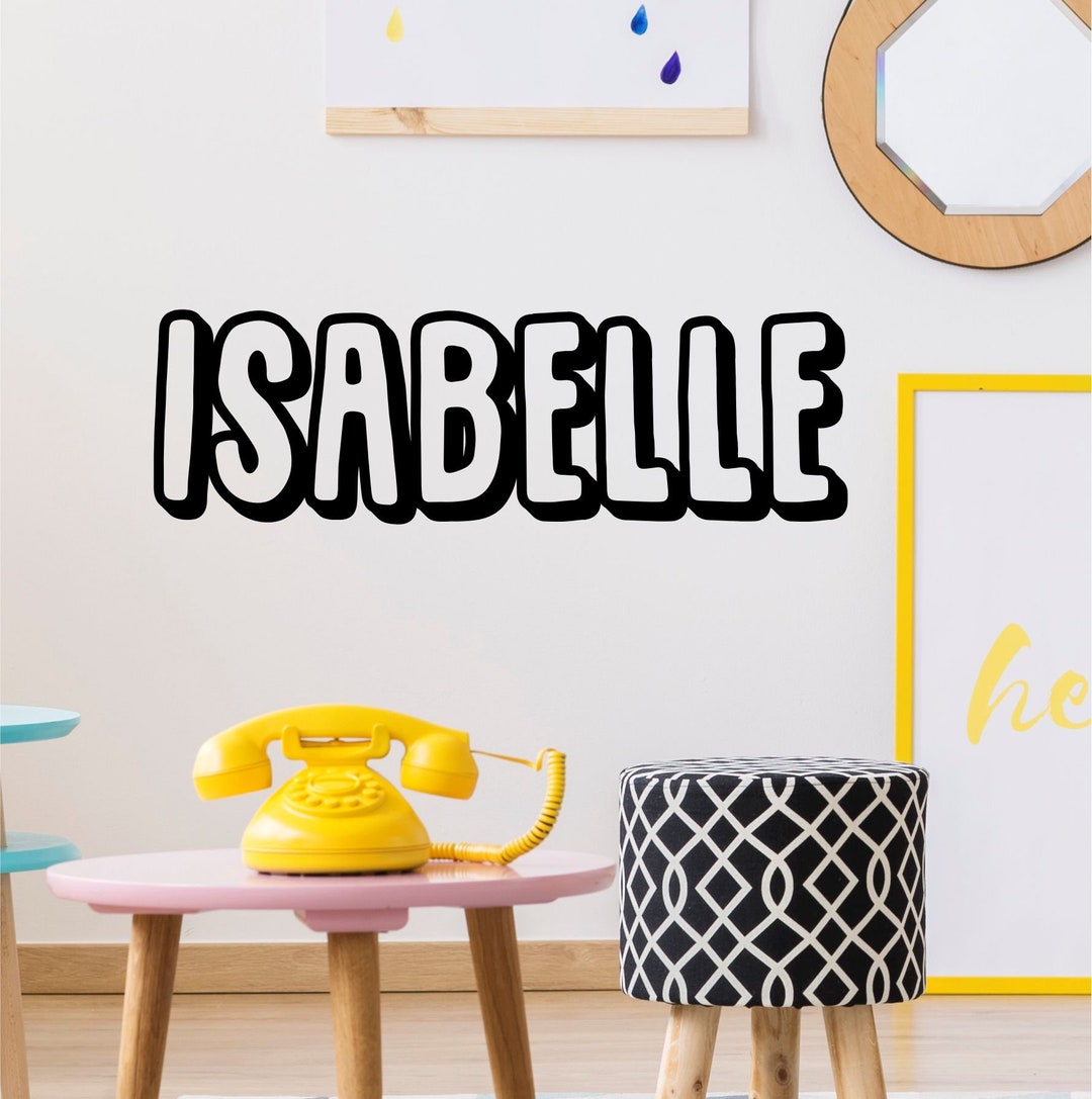 Personalised Funky Name Wall Sticker Decal | Bespoke Text Kids Bedroom ...