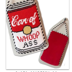 Can of Whoop Ass - Hand Painted Parody Needlepoint Canvas - Etsy
