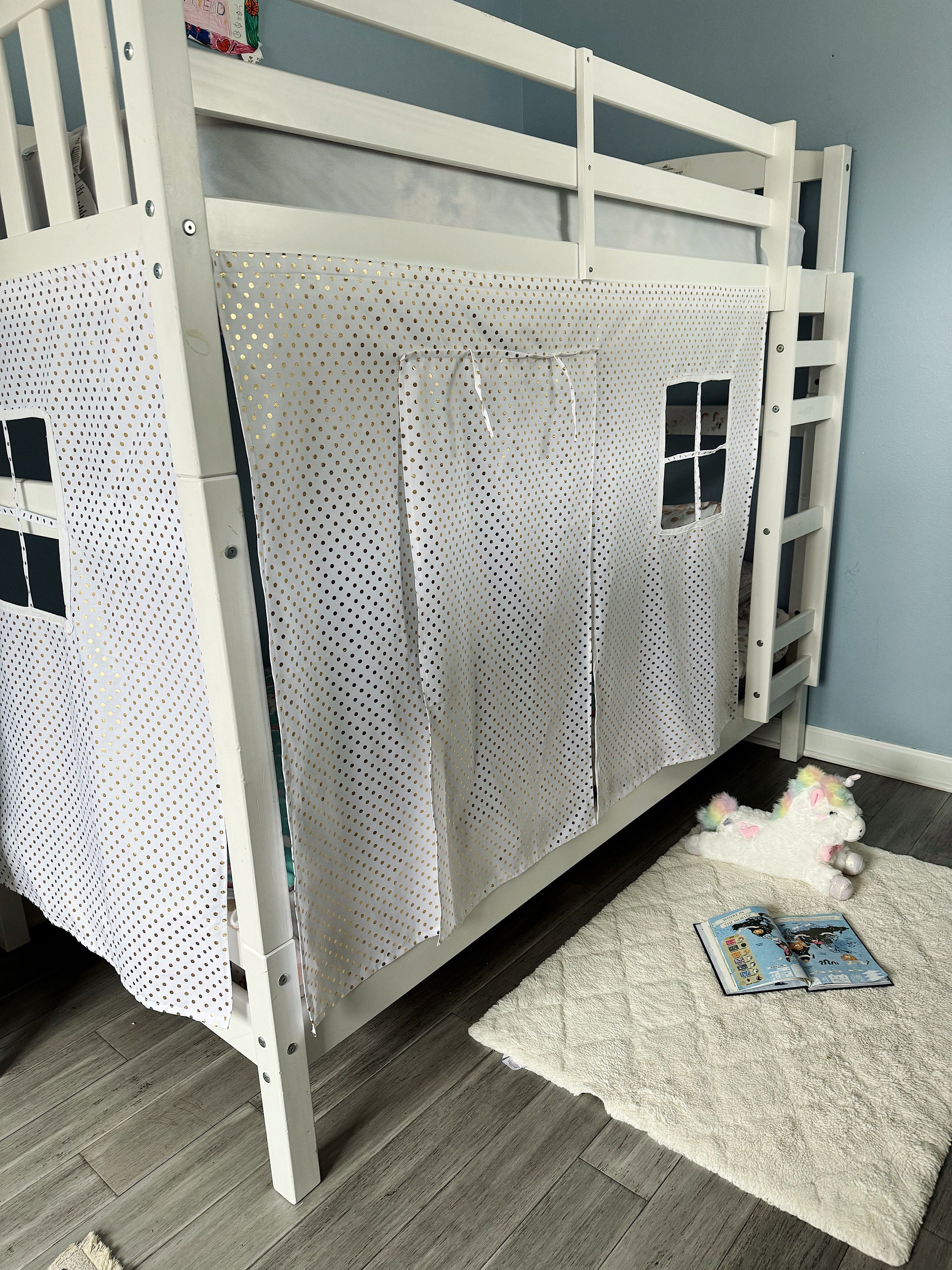 Bunk Bed Curtain Ikea Kura Breathable Twin Loft Bed Underbed Curtain ...