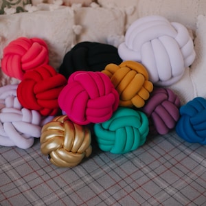Red Home Decor Knot Pillow Ball Throw Pillows Decorative Pillow Trendy ...
