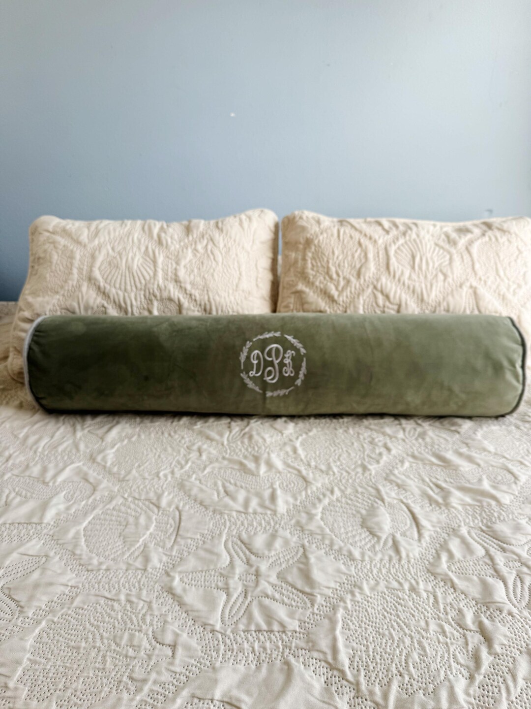Monogram Bolster for Dorm Throw Cushion Bedroom Bolster With Initials ...