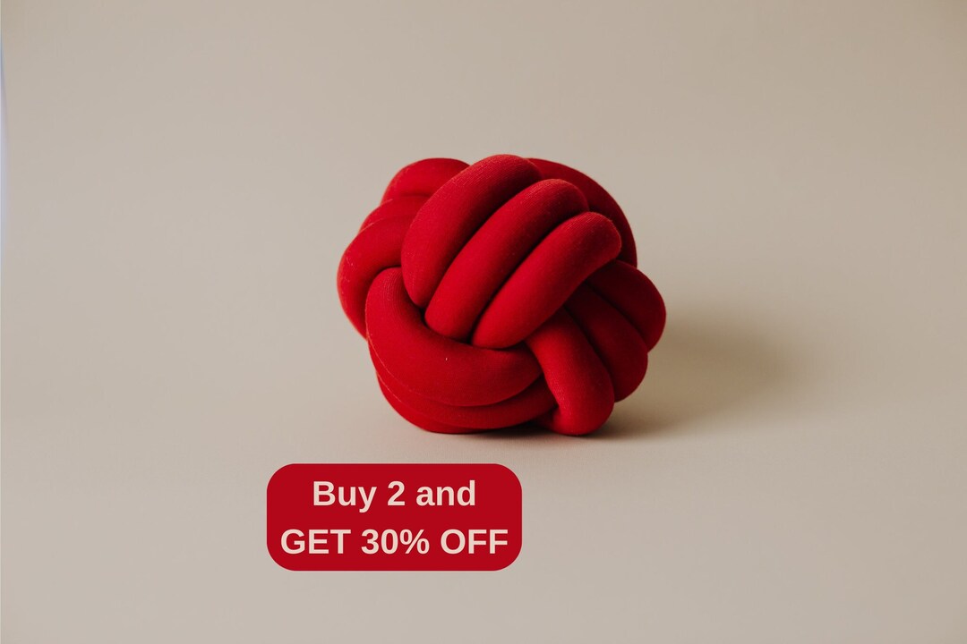 Red Home Decor Knot Pillow Ball Throw Pillows Decorative Pillow Trendy ...