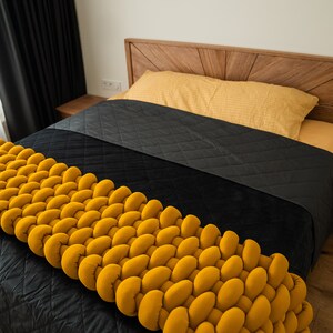 Bed Runner King Bedding Scarf Knot Throw Scarves Chunky Knit Pillow Set Braided - Etsy