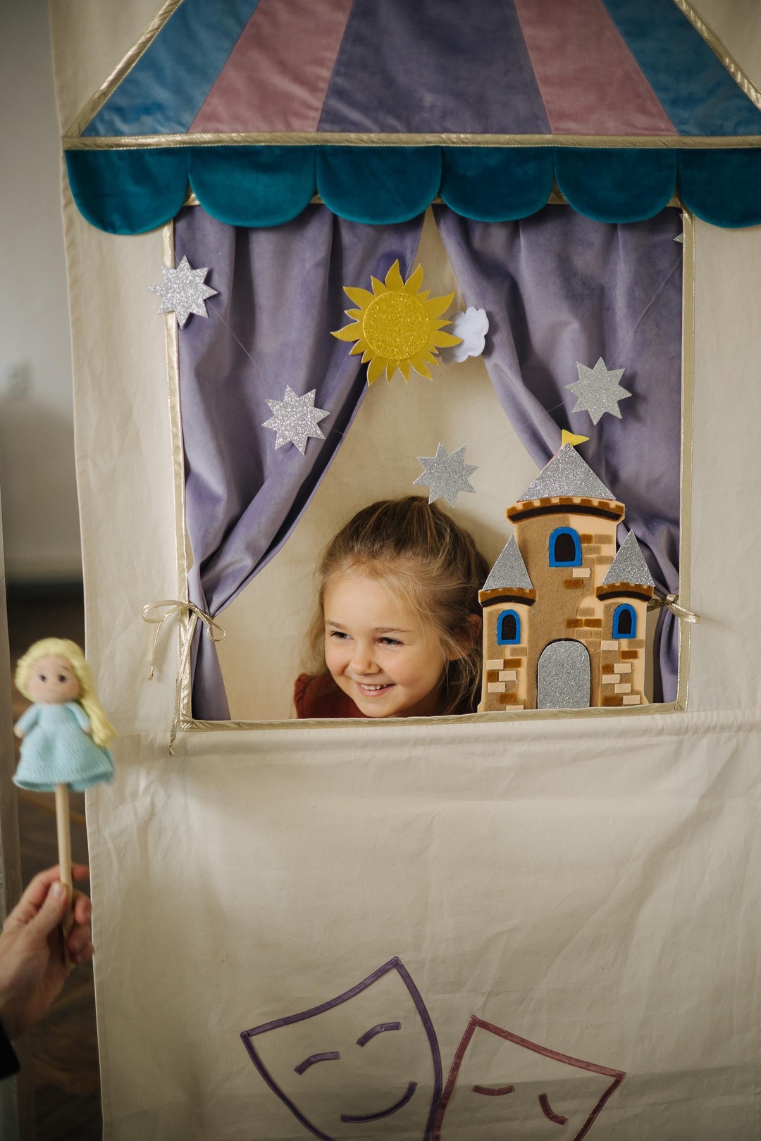 Doorway Puppet Theatre Pretend Play Playhouse Indoor Stage Shadow Show ...