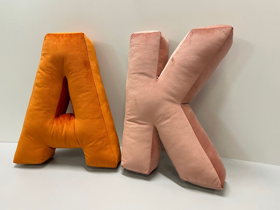 Initial Pillow Letter Pillow Cushion Velvet Decorative Pillow Monogram ...