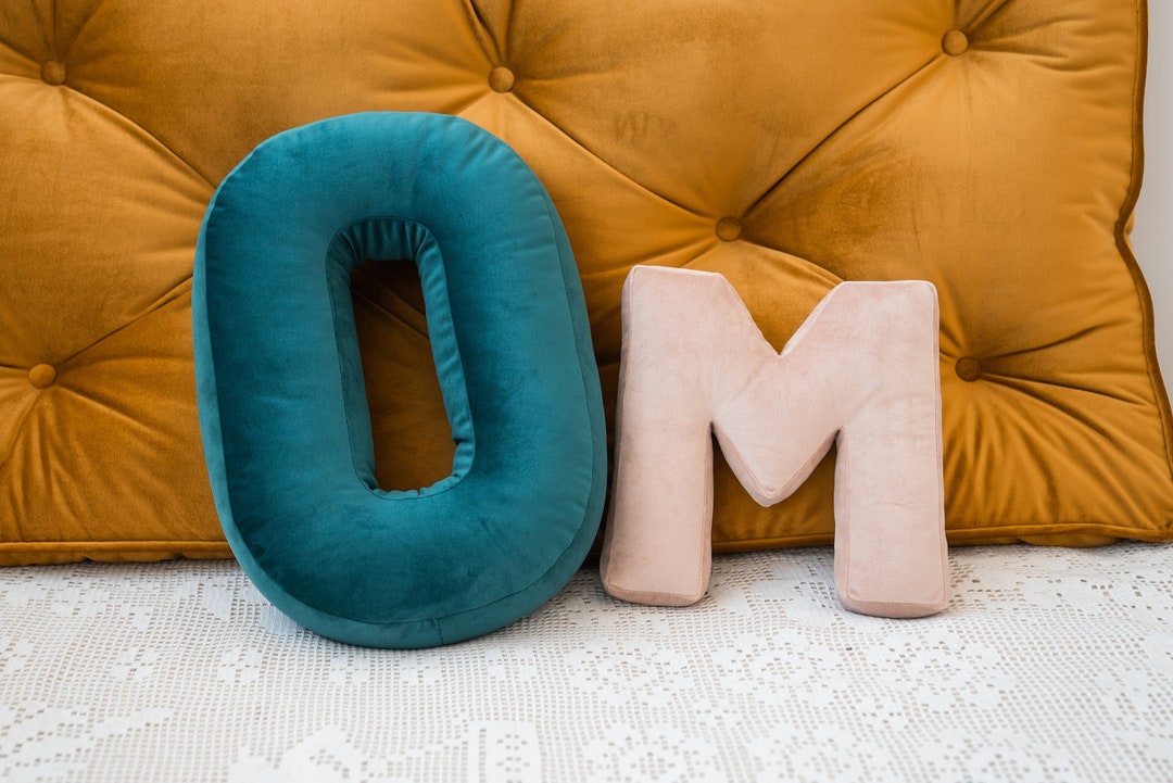 Letter Pillow Room Decor Velvet Pillow Fabric Letters Letter Shaped ...