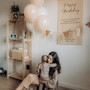 Personalized Birthday Banner Canvas Birthday Boho Wall Art - Etsy