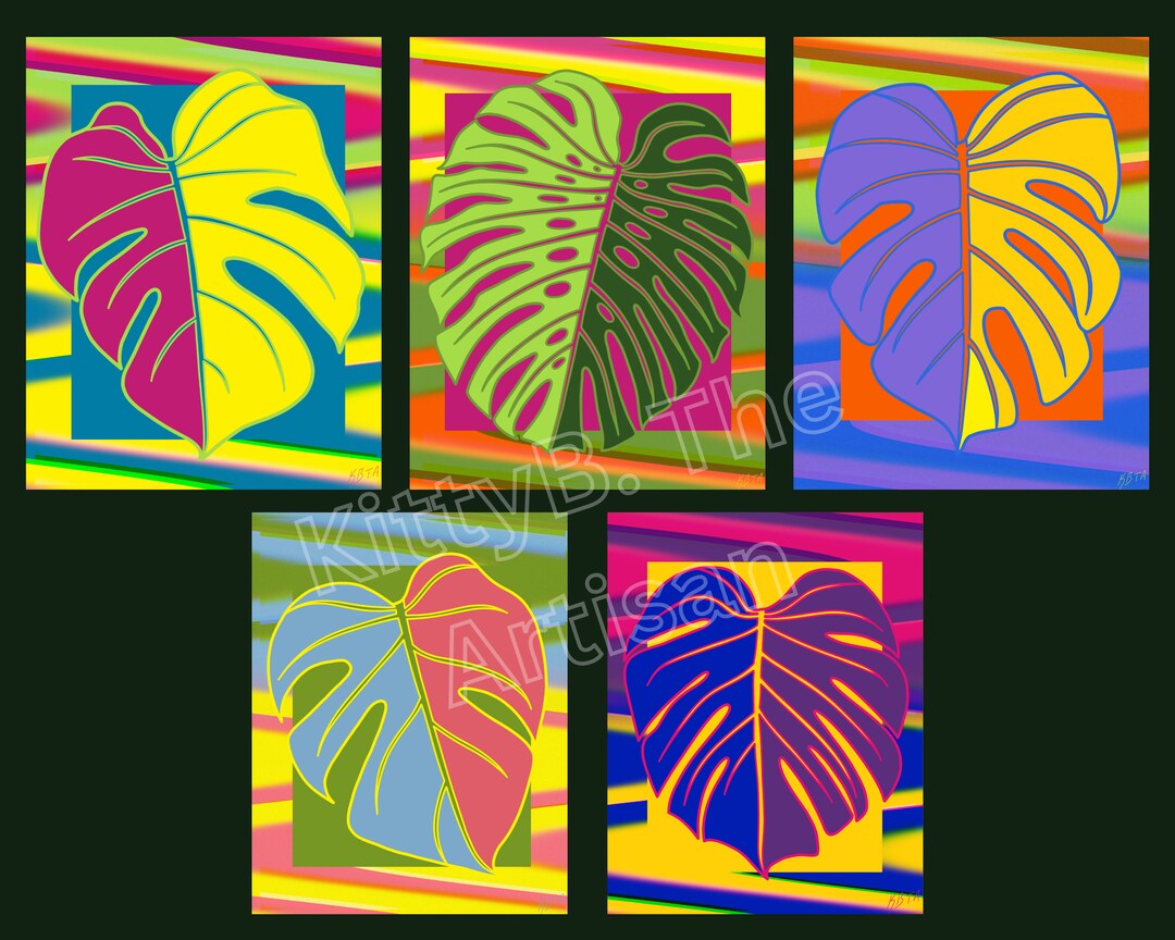 Monstera Leaf Wall Art Bundle - Etsy