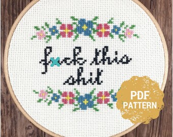 Rude cross stitch | Etsy
