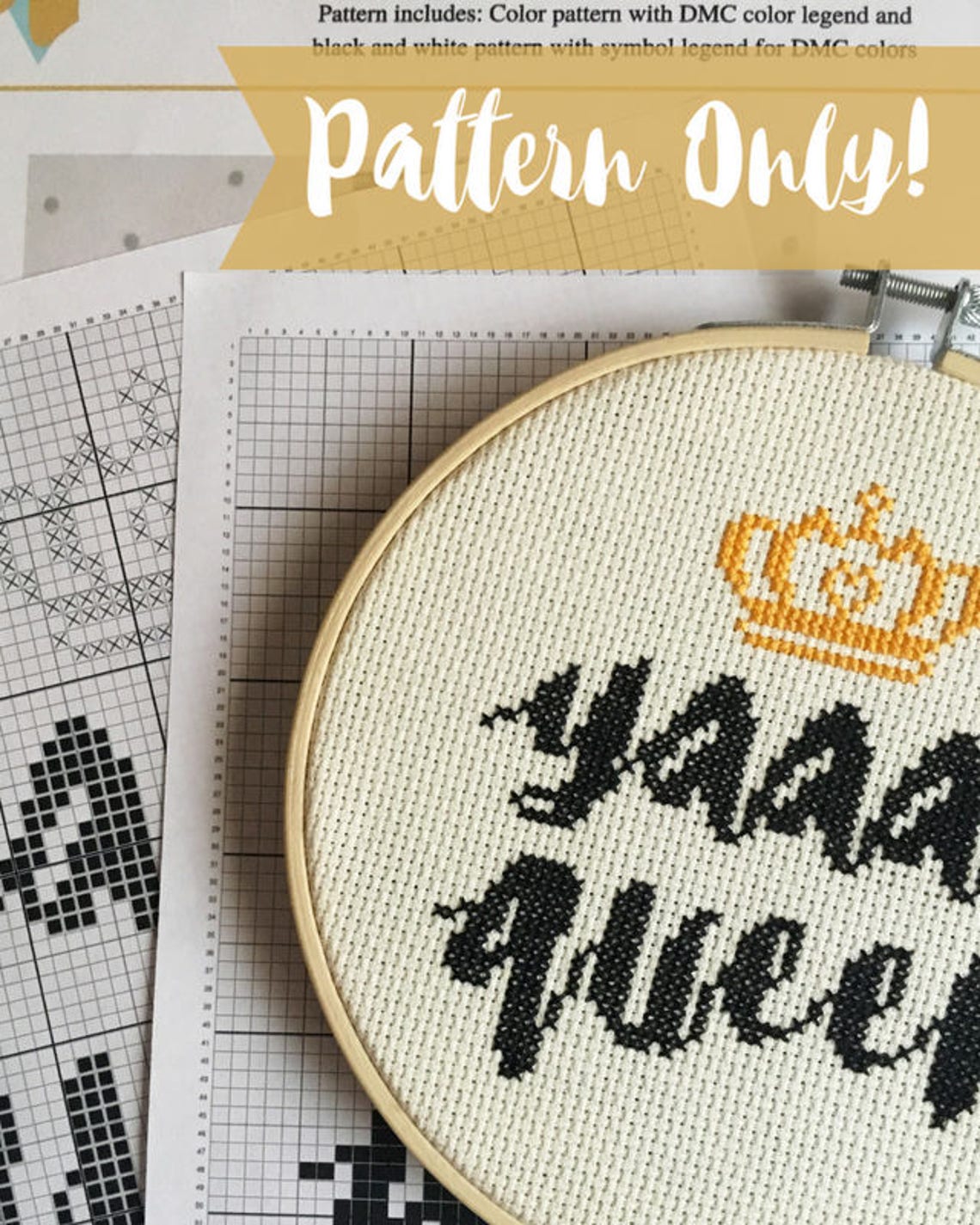 Cross Stitch Pattern Yaaas Queen Subversive Modern Broad City | Etsy