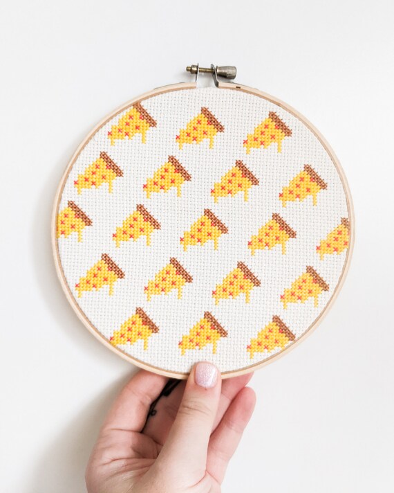 Pizza Cross Stitch Art Cross Stitch Home Decor Wall Hanging - Etsy