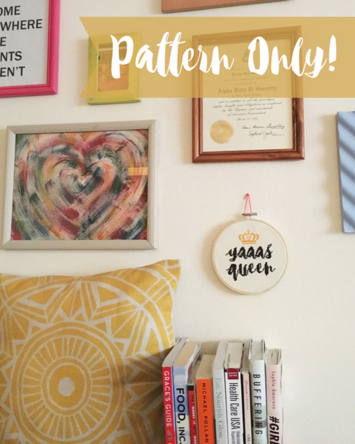 Cross Stitch Pattern Yaaas Queen Subversive Modern Broad City | Etsy