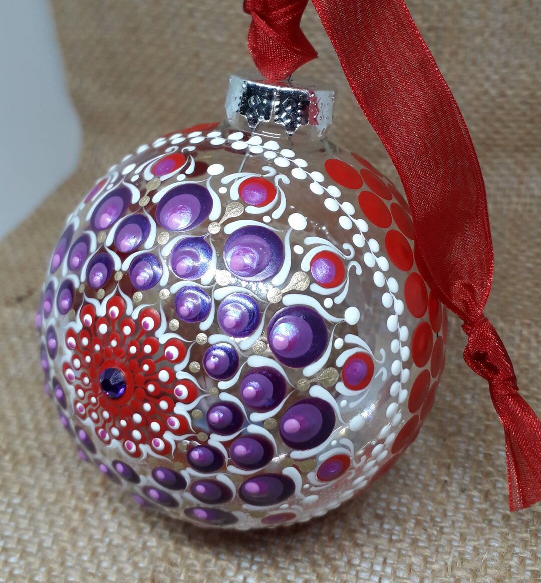 Hand-painted Glass Bauble: Personalized Christmas Ornament, 8cm - Etsy
